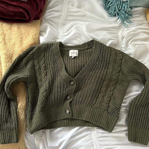 Pink Rose | Sweaters | Pink Rose Cropped Button Sweater | Poshmark